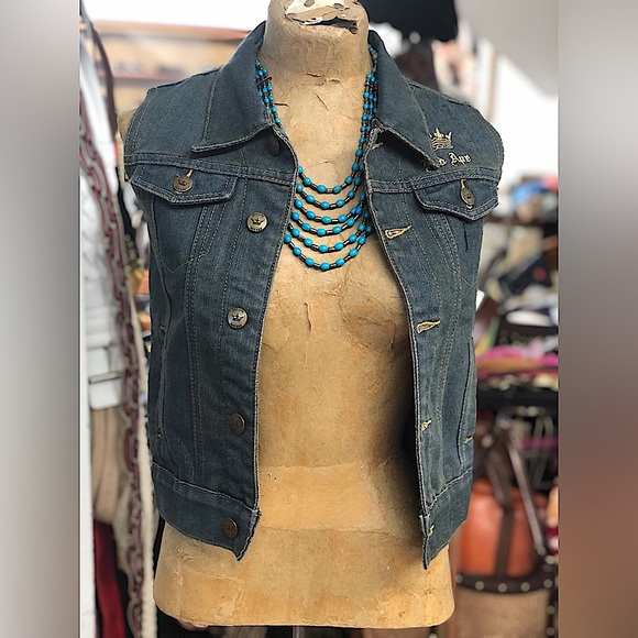 Red Ape | Jackets & Coats | Red Ape Retro Denim Vest With Original Tags ...